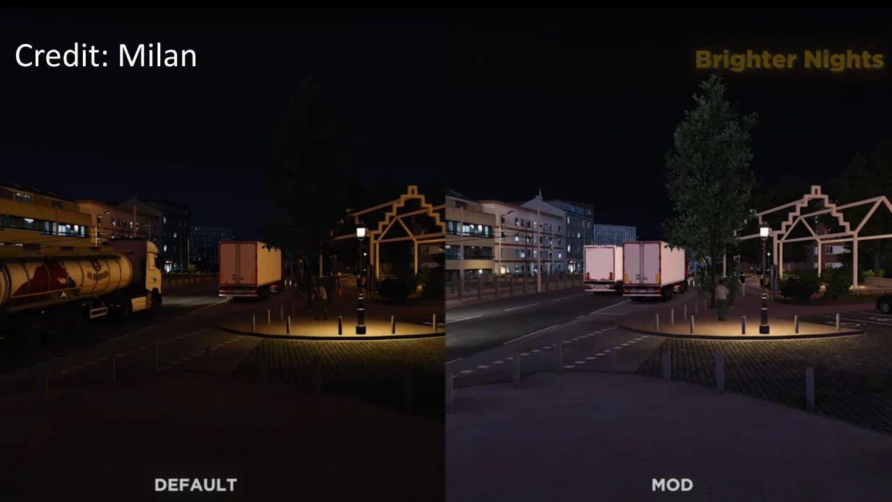 Brighter Nights for Euro Truck Simulator 2 - TruckyMods