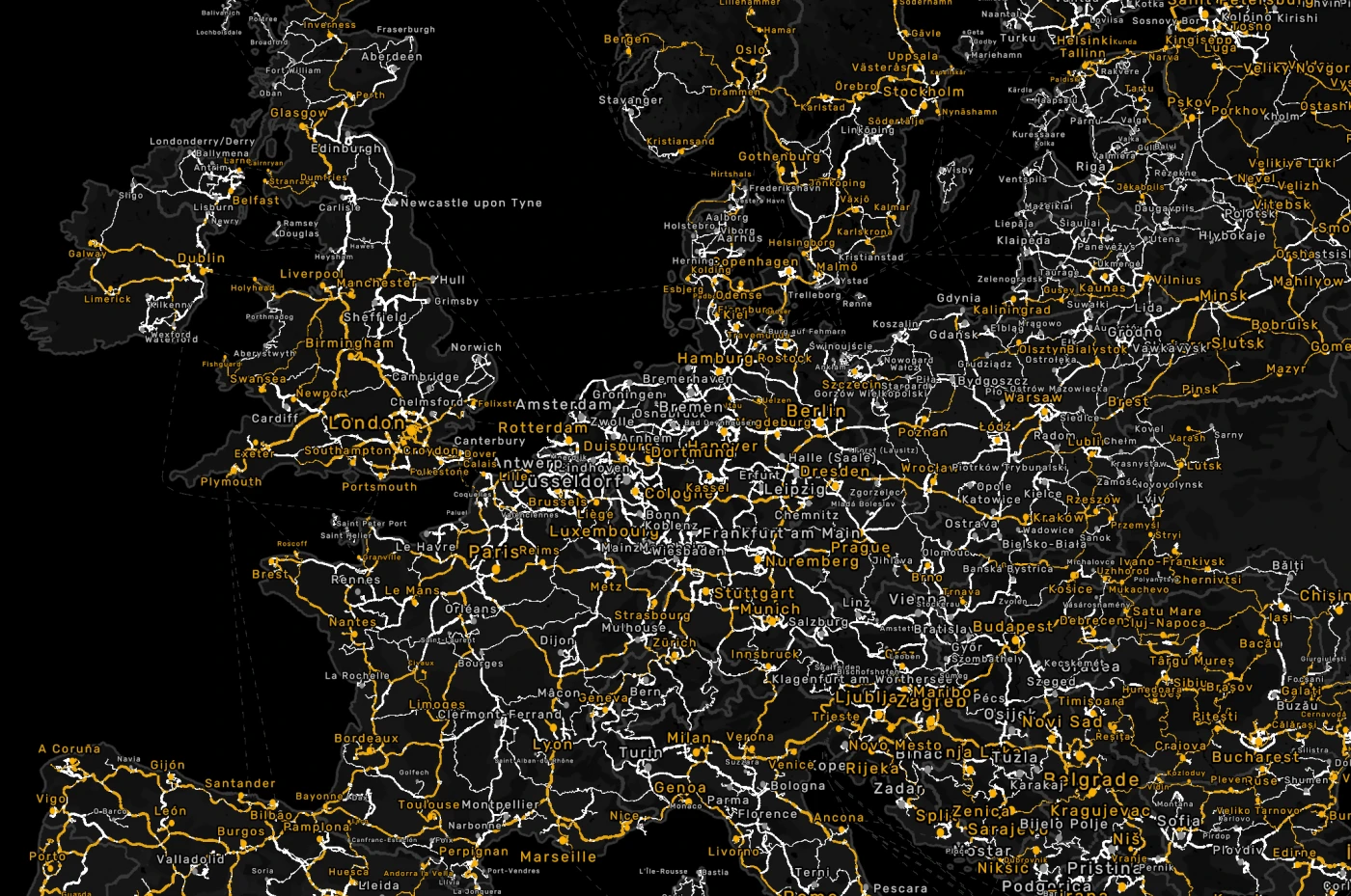 ETS2 Global Background Map - Dark Version for Euro Truck Simulator 2 ...