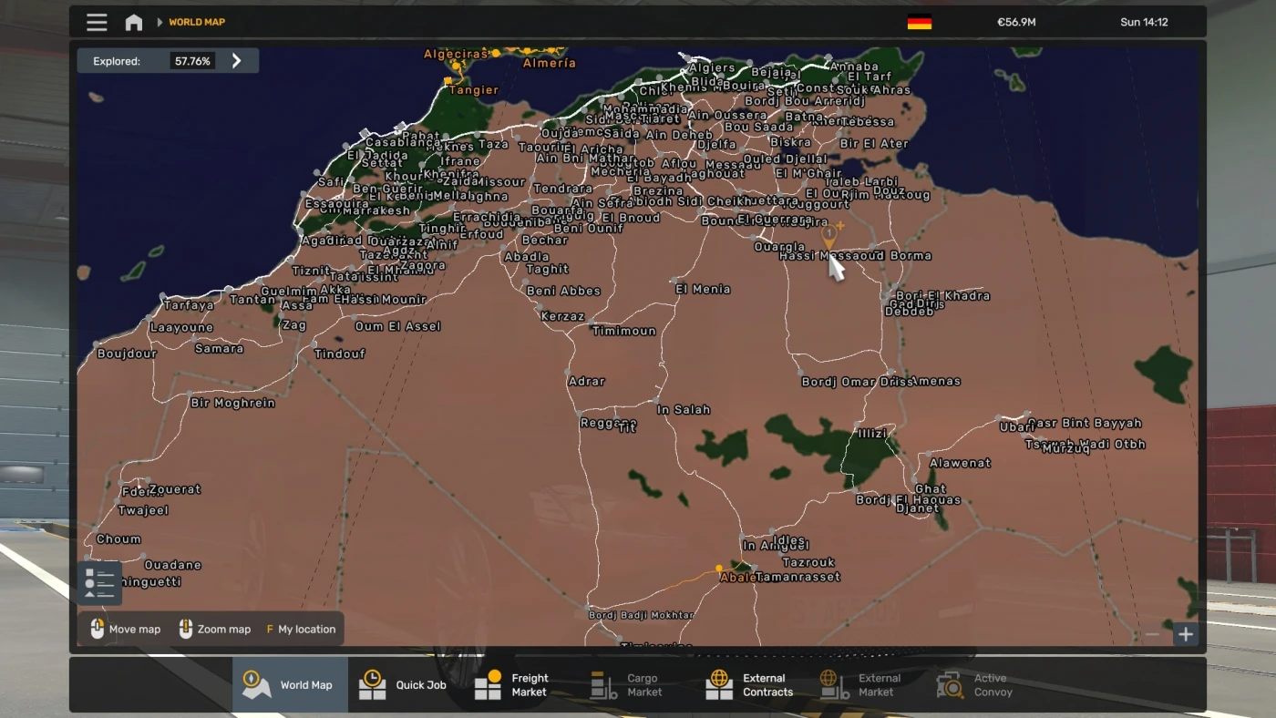 ETS2 World Map Background for Euro Truck Simulator 2 - TruckyMods