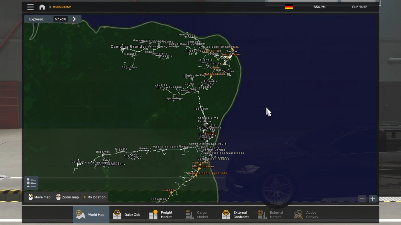 ETS2 World Map Background for Euro Truck Simulator 2 - TruckyMods