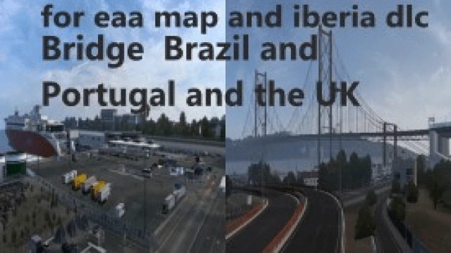 Bridge from Portugal and UK to Brazil and France (Map EAA) for Euro Truck Simulator 2 - TruckyMods