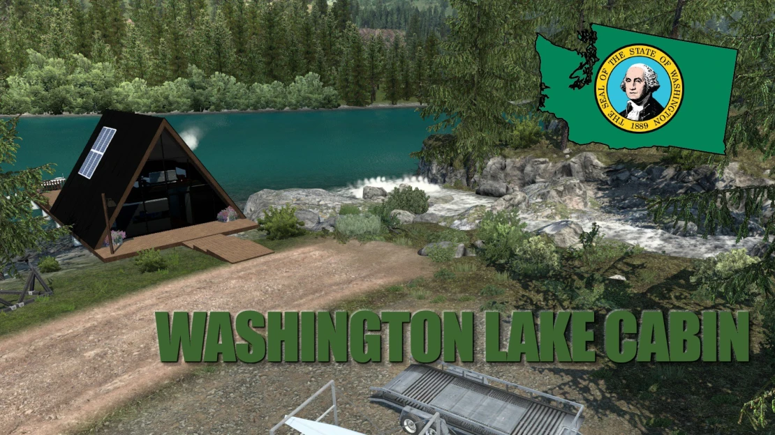 Washington Lake cabin (A-Frame) for American Truck Simulator - TruckyMods