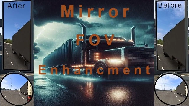 Mirror FOV Enhancement for American Truck Simulator - TruckyMods