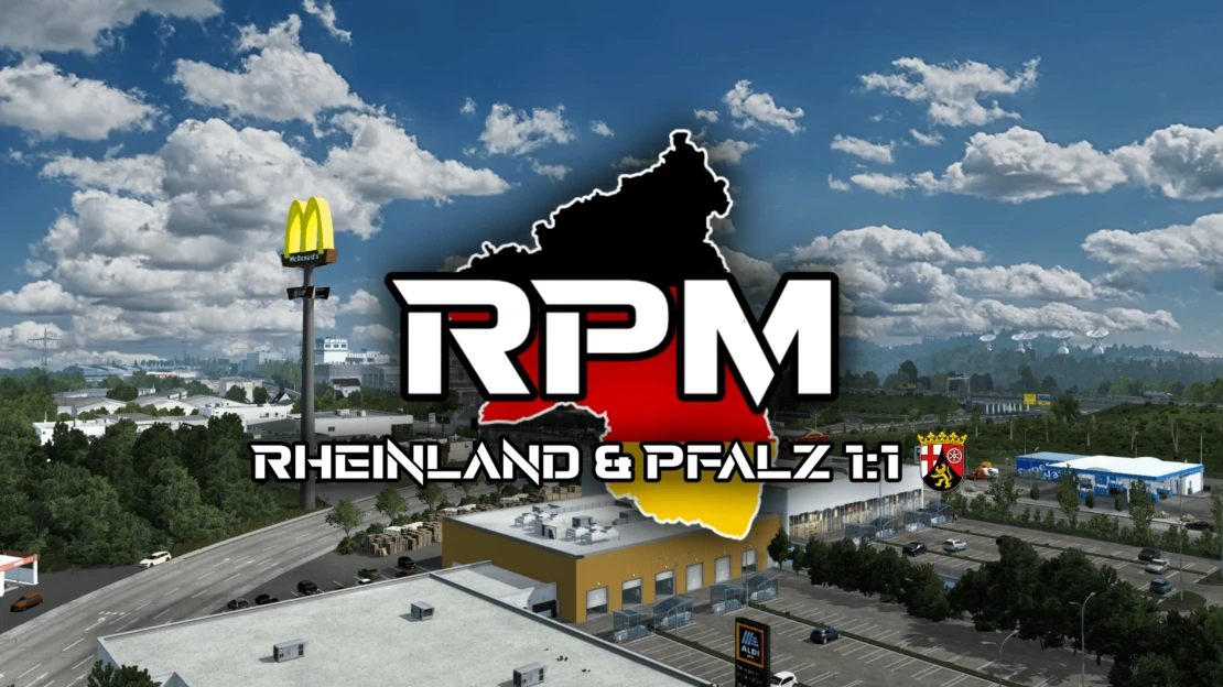 RPM Rheinland und Pfalz Map 1:1 Scale for Euro Truck Simulator 2 - TruckyMods