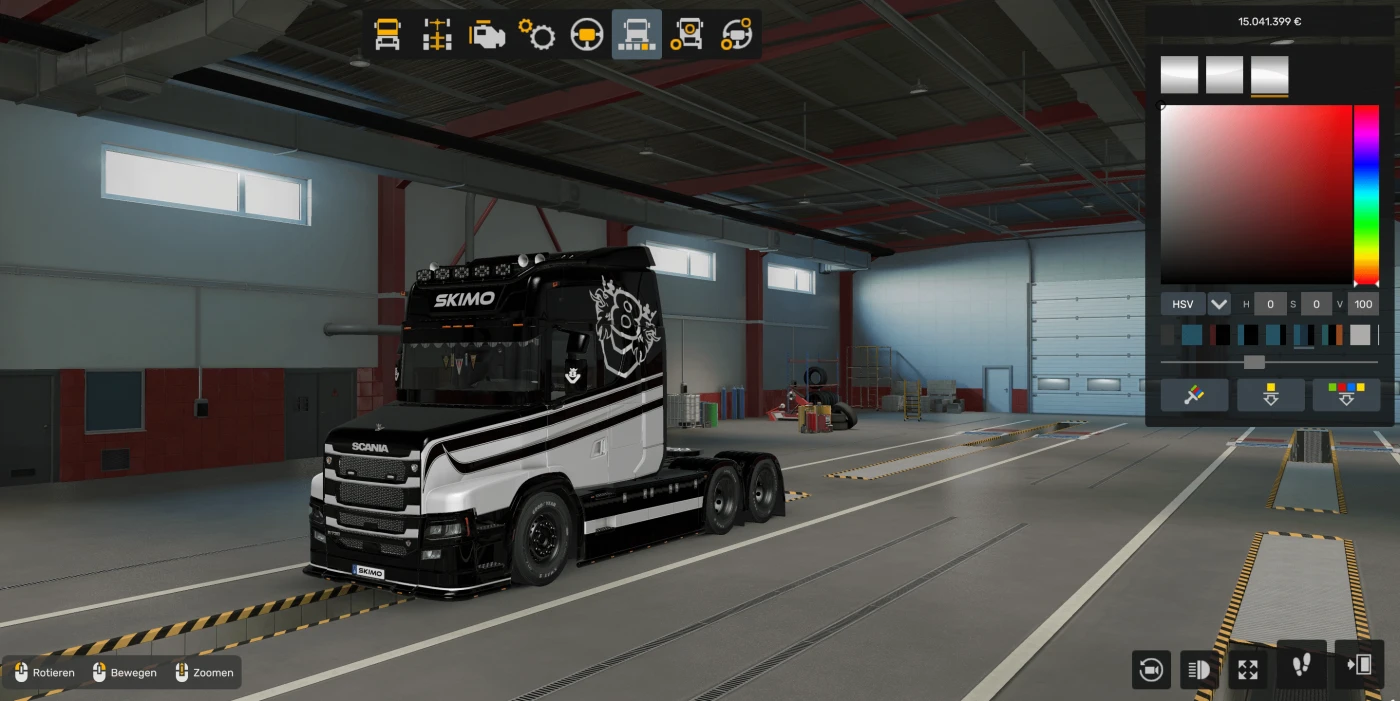 SCANIA RT 2016 Black - Color Skin for Euro Truck Simulator 2 - TruckyMods